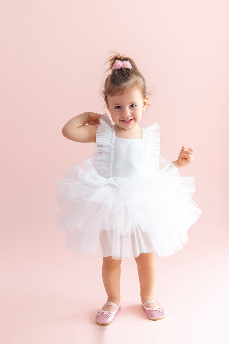 White Lily Ruffle Tütü Elbise | Mini Celebrities